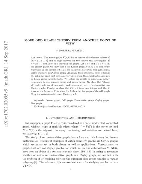 Pdf More Odd Graph Theory From Another Point Of View