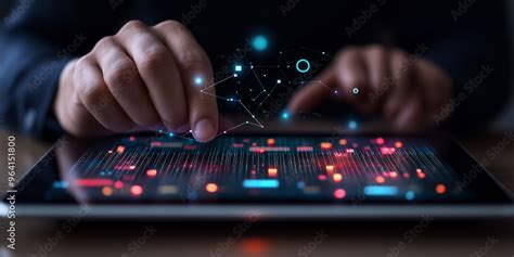 New Age Of Data Manipulation Hand Data Visualization In Operation 3d Data Science And Visual