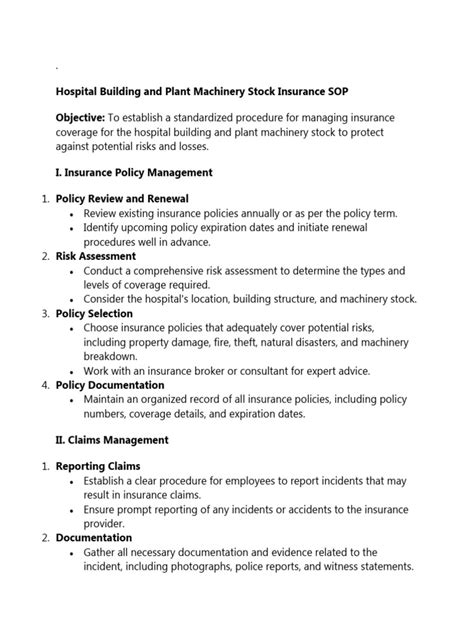 Sop For Insurance Pdf