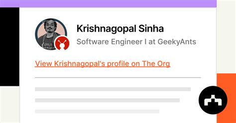 Krishnagopal Sinha Software Engineer I At Geekyants The Org