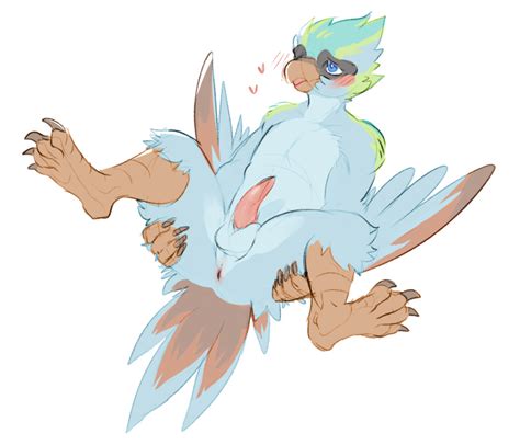 Rule 34 Anus Ass Avian Balls Bird Blush Cute Furikake Heart Male Male