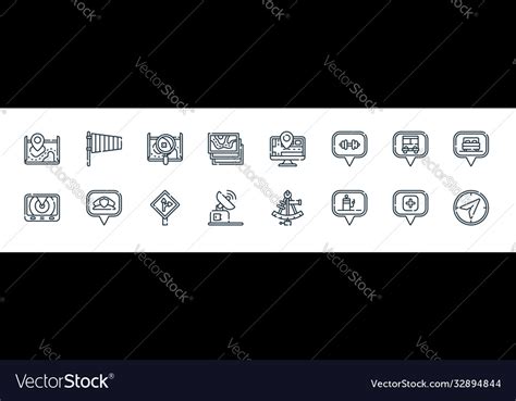 Navigation And Maps Line Icons Linear Set Quality Vector Image