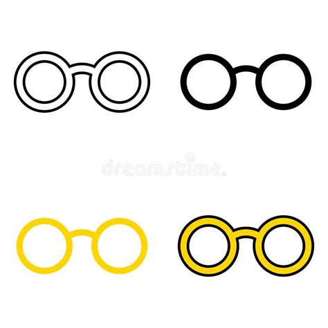 Set Of Glasses In Flat Style Isolated Stock Vector Illustration Of