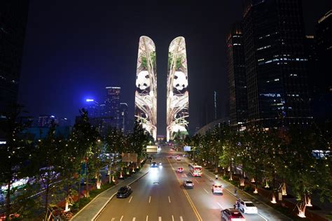Chengdu China May 10 2024 Jiaozi Bridge And Illuminated Twin