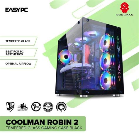 Easypc Coolman Robin 2 Tempered Glass Best For Pc Aesthetics Optimal