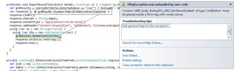 C Control Xxx Of Type Linkbutton Must Be Placed Inside A Form Tag