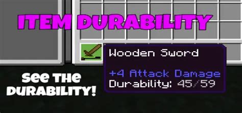 View Item Durability Mod Minecraft Addon