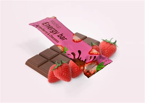 Premium Psd A Pink Wrapper That Says Energy Bar On It