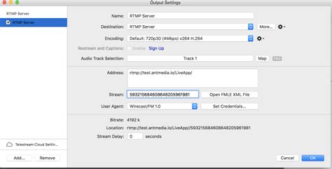 how to publish with wirecast ant media documentation