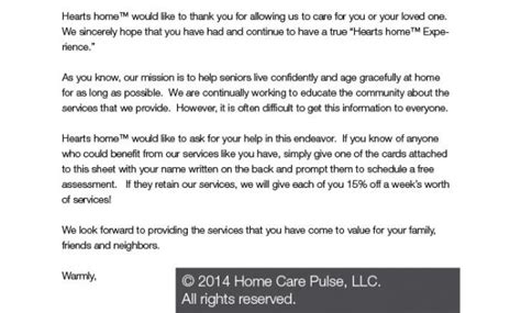 Client Referral Program Letter Sample Template Home Care Pulse