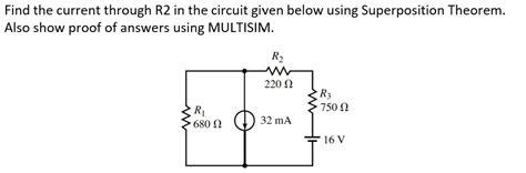 Solved Text Find The Current Through R2 In The Circuit Given Below Using Superposition Theorem