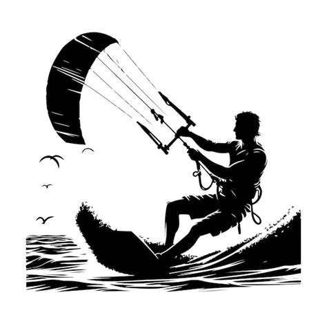 Kitesurfing Vector Illustration Premium Ai Generated Vector