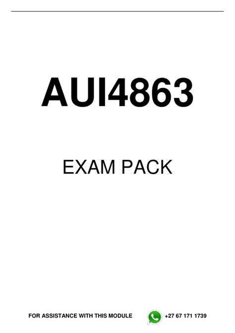 Aui4863 Exam Pack 2025 Advanced Internal Audit Applications Aui4863