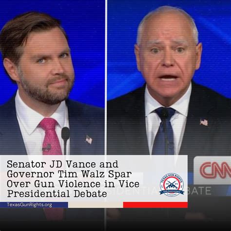 Senator JD Vance and Governor Tim Walz Spar Over Gun Violence in Vice Presidential Debate ...