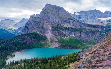 Parque Nacional Glacier Lake Montana Ee Uu 5k Foto Avance