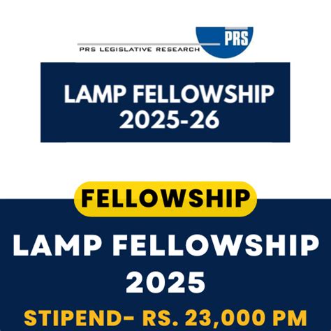 Lamp Fellowship 2025 26 By Prs Legislative Research Stipend ₹23000
