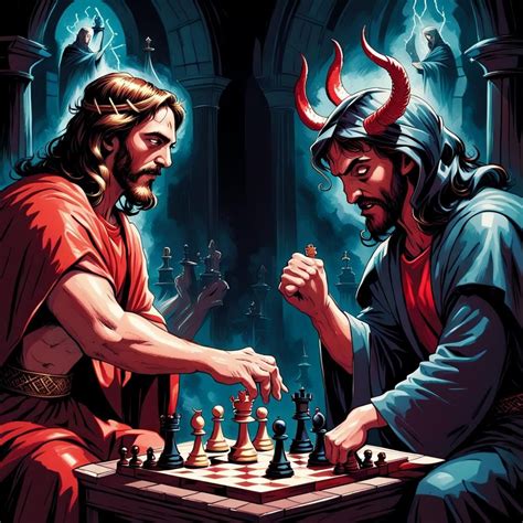 Satan Playing Chess Art