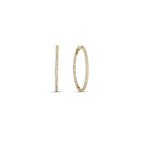 Roberto Coin Diamond Pave Hoops Simmons Fine Jewelry