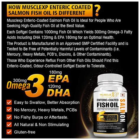 Buy Musclexp Enteric Coated Salmon Fish Oil 1000mg Softgel Capsule