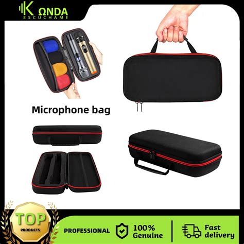 Generic Wireless Microphone Storage Case Shockproof Hard Eva Protect Box Dual Mic Carry Mag