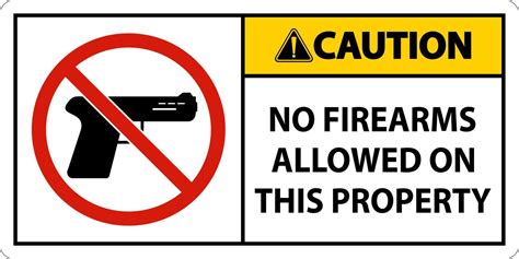 Caution Sign No Firearms Allowed On This Property 17501326 Vector Art