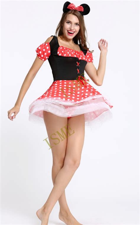 Sexy Costumes Role Play Christmas Halloween Minnie Mouse Women Xmas