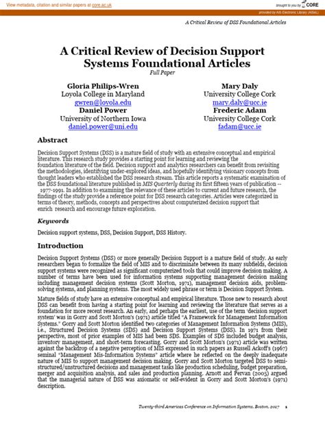 dss support research metodologi pdf decision support system