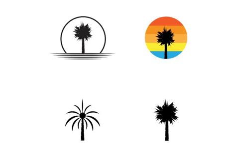 Palm Tree Sunset Vector Template Graphic By Abi Pandu · Creative Fabrica