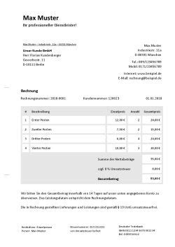 Mit Rechnungsvorlage Für Studenten Rechnungen Einfach Erstellen