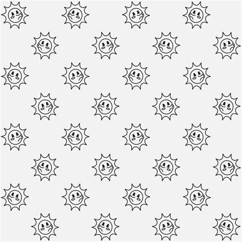 Premium Vector Cute Retro Sun Character Seamless Pattern