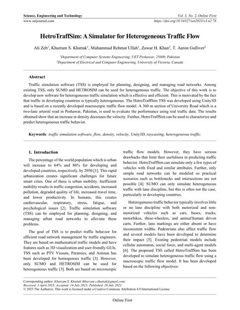 Pdf Hetrotraffsim A Simulator For Heterogeneous Traffic Flow