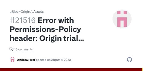 Error With Permissions Policy Header Origin Trial Controlled Feature