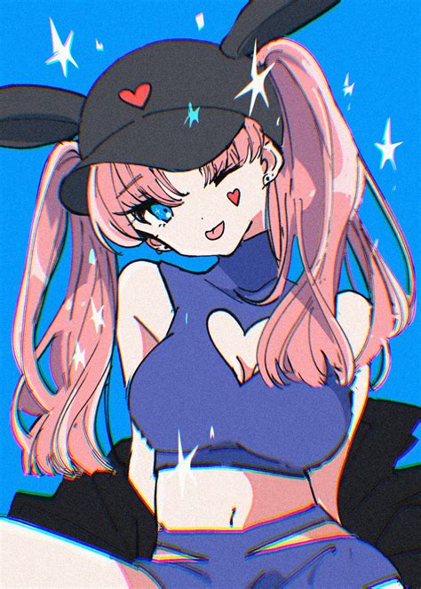 Mikkameno Yoru Original Highres 1girl Animal Hat Black Hat Black