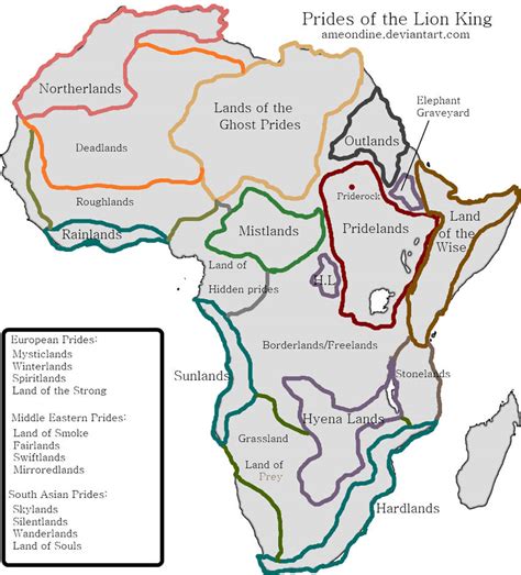 Map Of Lion King Prides By Ameondine On Deviantart