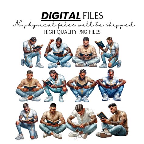 15 Black Praying Men Clipart Bundle Bible Reading Black Men Of Faith
