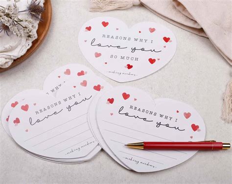 Reasons Why I Love You Heart Shaped Cards With Luxury T Box By