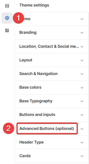 Advanced Buttons Theme Settings