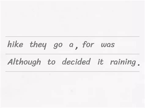 Subordinate Conjunctions 1 Unjumble