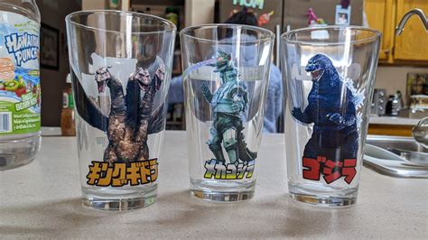 Godzilla Pint Glasses From Local Comic Shop Godzilla
