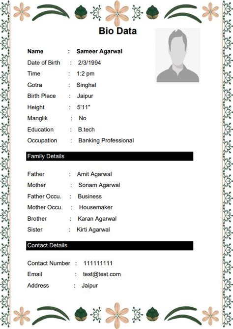 Marriage Biodata Formats Online In 2022 Updated Word Docx Pdf Create