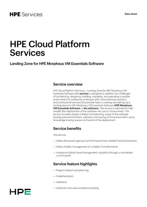 Hpe Cloud Platform Services
