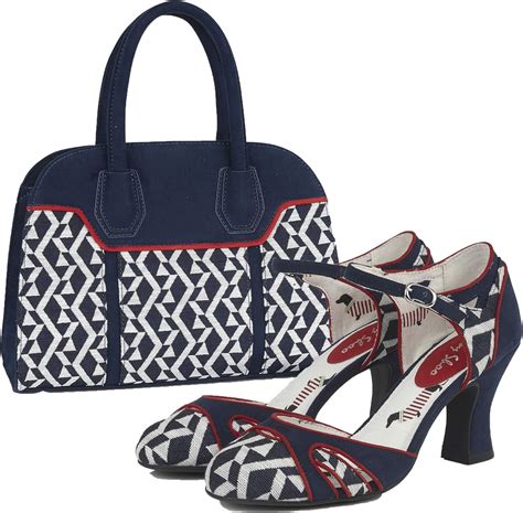 Ruby Shoo Jeraldine Mid Heel Shoe And Matching Cancun Bag Geometriccheck Uk Shoes And Bags
