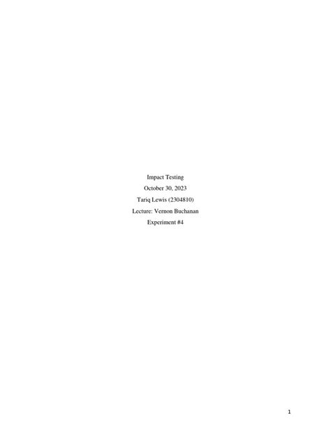 Impact Test Lab Report Pdf Ductility Fracture