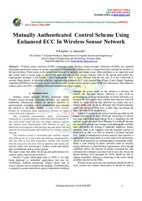pdf mutually authenticated control scheme using enhanced ecc in
