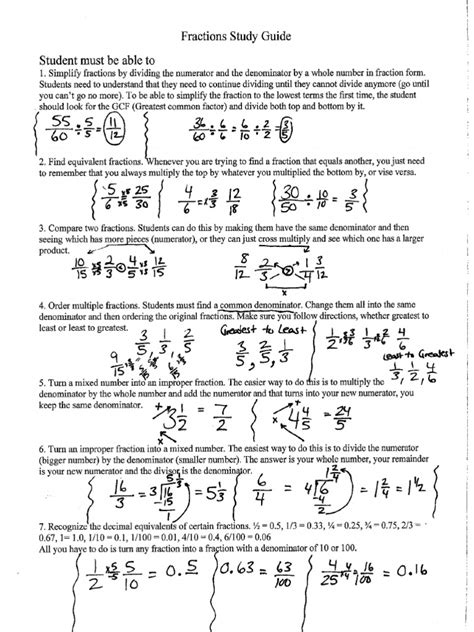 Fractions Study Guide2 Pdf
