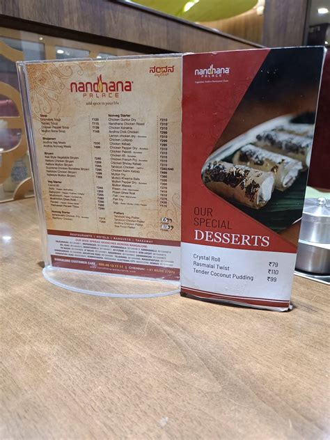 Menu At Nandhana Palace Andhra Style Restaurant Bommasandra Bengaluru