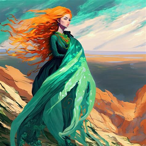 Premium Photo A Young Girl With Vibrant Orange Hair