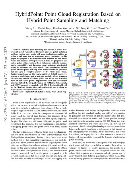 Pdf Hybridpoint Point Cloud Registration Based On Hybrid Point Sampling And Matching