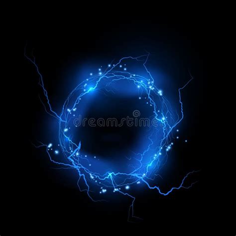 Round Thunderbolt Blue Circle Bolt Lightning Vector Shine Light Rays