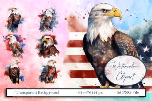 Eagle American Flag Watercolor Png Sub Graphic By Pixelscreator